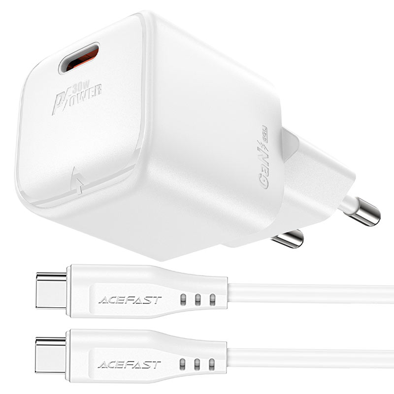 Fast Charge Wall Charger A77 mini PD30W GaN (1xUSB-C) EU I ACEFAST ...