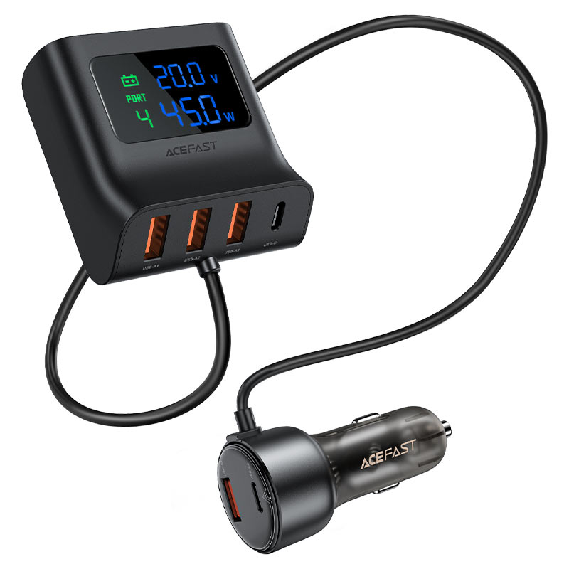 Fast Charge Car HUB Charger B11 (1xUSB-C+3xUSB-A) 138W I ACEFAST - High ...