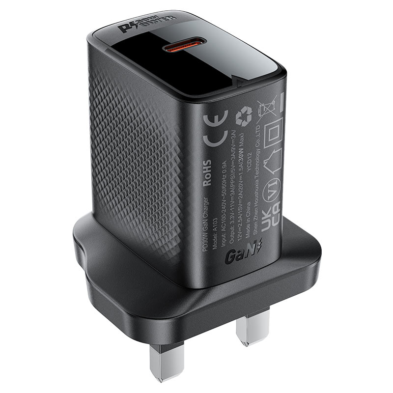 Fast Charge Wall Charger A103 PD30W GaN (1xUSB-C) UK I ACEFAST - High ...